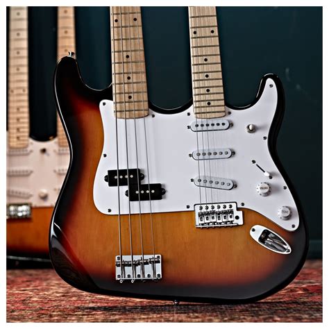 La Double Neck Bass And Electric Guitar By Gear4music Sunburst At