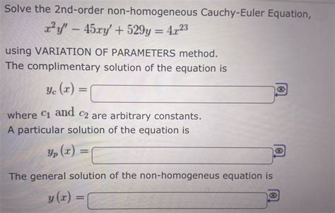 Solved Solve The 2nd Order Non Homogeneous Cauchy Euler