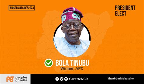 Inec Declares Tinubu Winner Of 2023 Presidential Election