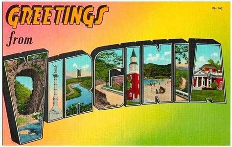 Vintage Virginia Postcard Greetings From Virginia ~~~ The