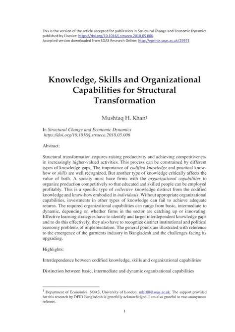 Pdf Knowledge Skills And Organizational Capabilities For Structural
