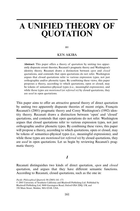 Pdf A Unified Theory Of Quotation