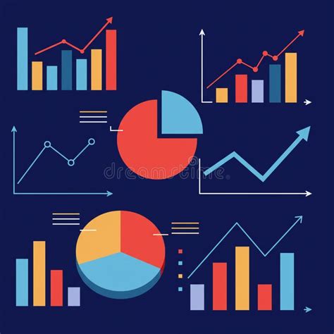 a collection of colorful data visualizations on a dark blue background