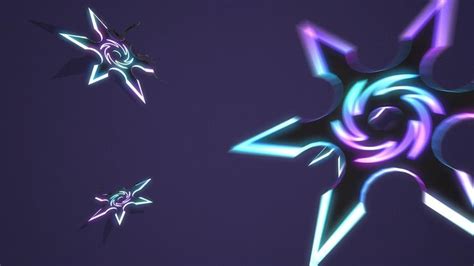 Neon Pink And Blue Shuriken Ninja Matte Stream Transition