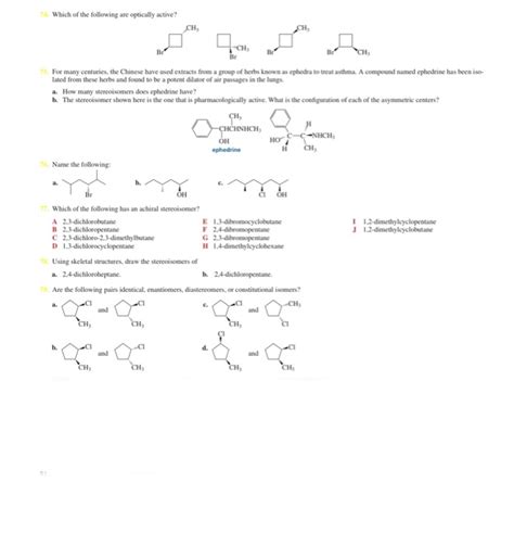 Solved Which Of The Following Are Optically Active Ch Ch Ch