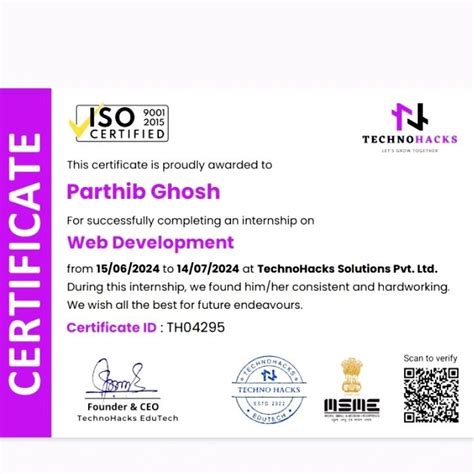 Parthib Ghosh On Linkedin Feeling Very Happy After Completing The