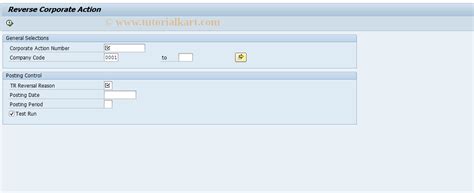 FWKS SAP Tcode Reverse Corporate Action