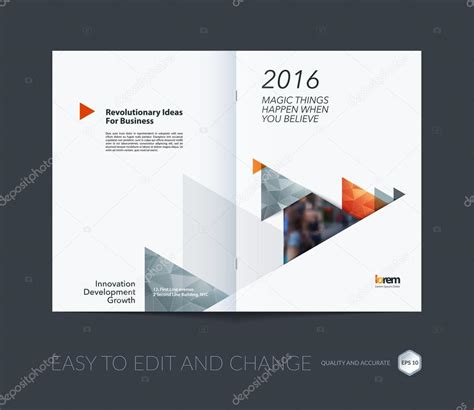 브로셔 템플릿 레이아웃 잡지 표지 디자인 연간 보고서 Stock Vector By ©todiamondgraphics