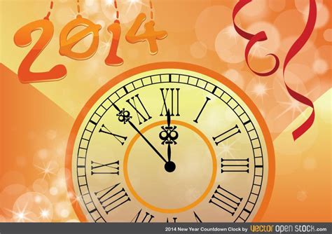2014 New Year Countdown Clock Vector Download