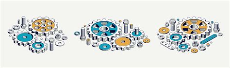 Industry And Manufacturing Concept Set Gears And Cogs Composition