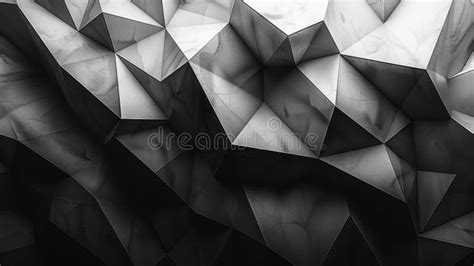 Abstract Grayscale Background With Geometric Shapes Low Poly Modern And Textured Stock