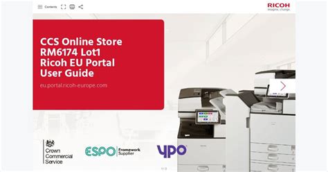 CCS Online Store RM6174 Lot1 Ricoh EU Portal User Guide CCS Ricoh EU Portal User Guide