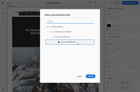 editing a transactional message adobe campaign