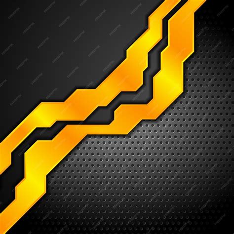Fundo Perfurado De Metal Escuro Com Listras Laranja Vetor Premium