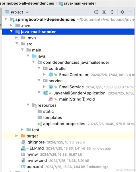 Springboot 依赖之java Mail Sender邮件发送javamailsender Csdn博客