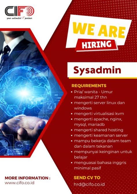 Lowongan Kerja Sysadmin Di Pt Citra Jelajah Informatika Lokerbandungid