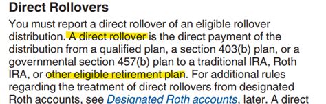 Form 1099 R Reporting Transfer Of Pretax Former Employer 401k To The
