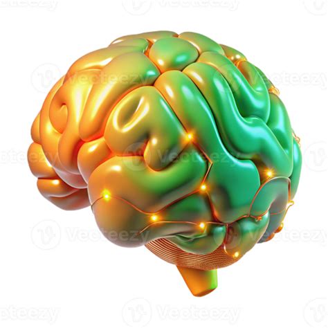 Vibrant Rustic A Holographic Projection Of A Human Brain Rotating Slowly And Displaying Complex