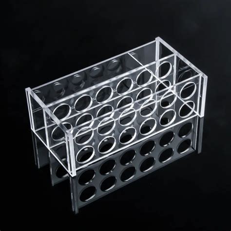 Plexiglass Customized Logo Display Stand 12 Sockets Clear Acrylic Test Tube Rack For 10ml Test