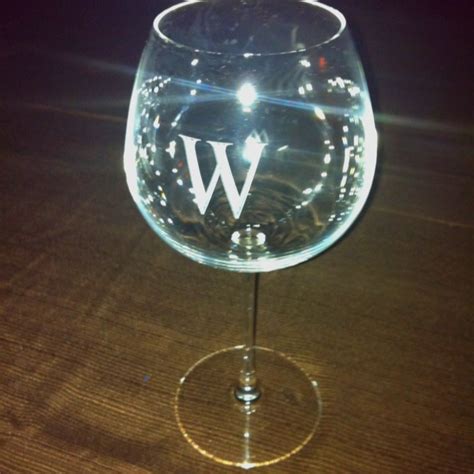 Monogrammed Crystal Wine Glass