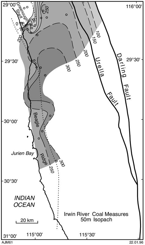Isopach Map Irwin River Coal Measures Early Permian Download
