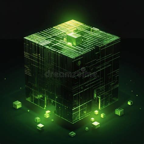 Photo Cube Or Box Consists Matrix Of Digitsfuturistic Modern Illustration Innovative