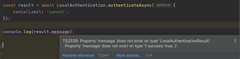 Expo Local Authentication Android Missing Message Definition On Type