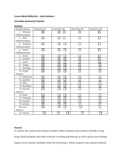 Lesson Week Reflection Pdf Differentiated Instruction Teachers