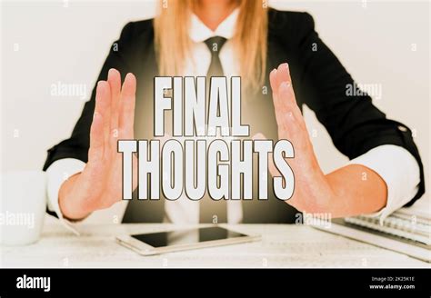 Text Caption Presenting Final Thoughts Business Concept Conclusion Last Analysis
