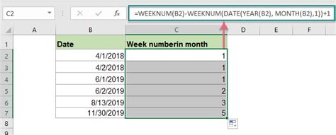 excel get week number from date