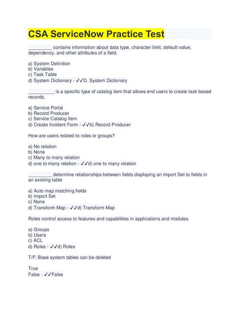 Csa Servicenow Practice Test Questions Answers In Practice