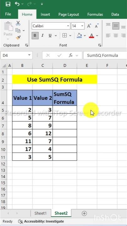Excel Sumsq Function What Is Sumsq Function In Excel Asmr Gaming