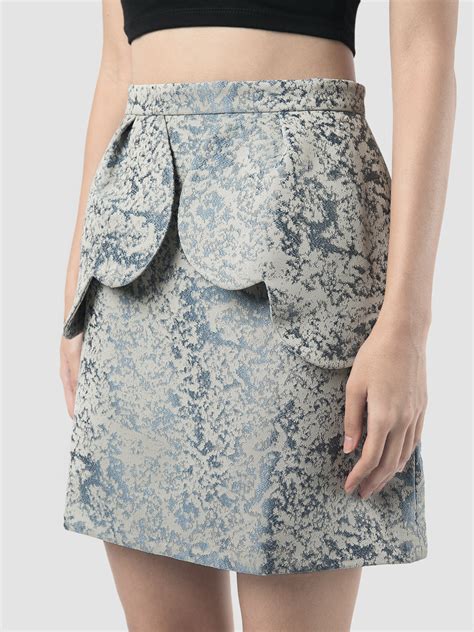 Berlan Blue Jacquard Mini Skirt Pillar