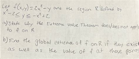 Solved Let F X Y 2x2 Y ﻿and The Region R ﻿defined By
