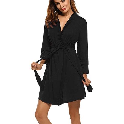 Women Kimono Robes Cotton Lightweight Robe Short Knit Bathrobe Soft