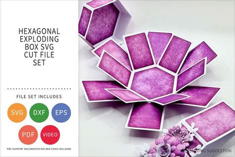Hexagonal Exploding Box Svg Cut File Set Gentleman Crafter