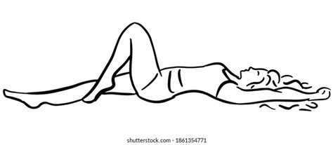 Line Drawing Sexual Womans Silhouette Stock Vector Royalty Free 1861354771