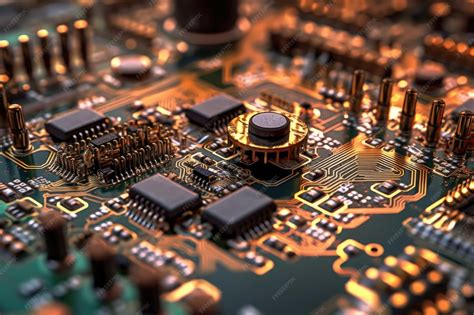 Premium Ai Image Closeup Of Ai Circuit Board With Microchips Created