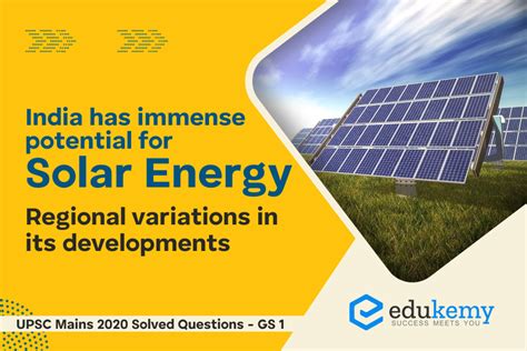 India Has Immense Potential For Solar Energy Though There Are Regional