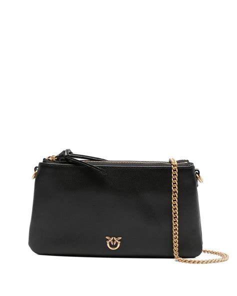 Pinko Double Zip Leather Cross Body Bag In Black Lyst