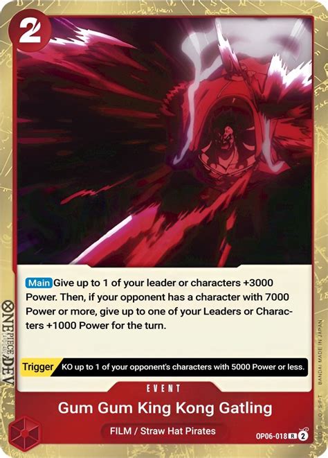 GUM GUM KING KONG GATLING ONE PIECE TOP DECKS