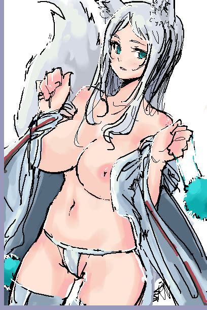 Rule 34 Animal Ears Aqua Eyes Artist Request Bare Shoulders Blush