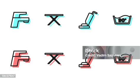 세트 라인 진공 청소기 수도꼭지 다림질 보드 및 온도 세척 아이콘 벡터 90에 대한 스톡 벡터 아트 및 기타 이미지 90 가사 집안일 가정 생활 Istock
