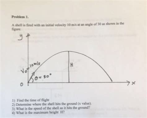 Solved A Shell Is Fired With An Initial Velocity 10 Ms At