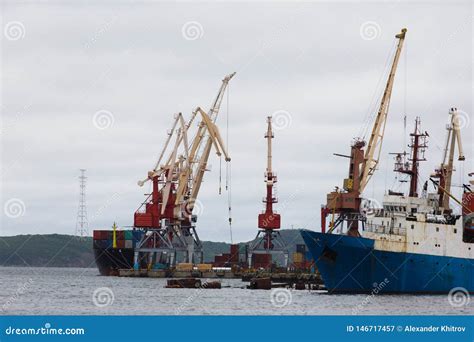 Vladivostok Commercial Sea Port Editorial Photography Image Of