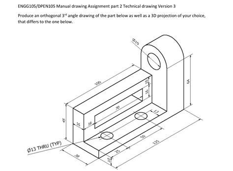 Solved Manual Drawing Assignment Part 2 ﻿technical Drawing