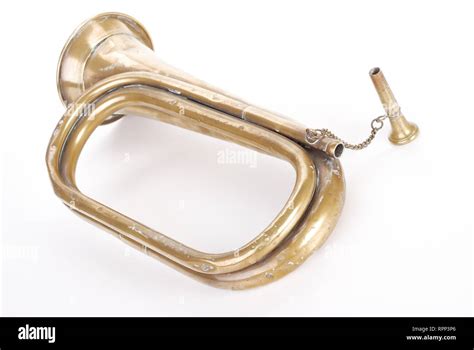 Antique Brass Trumpet On A White Background Stock Photo Alamy