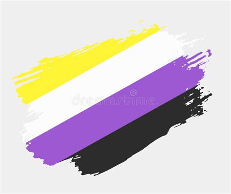 Nonbinary Flag Painted With Brush On White Background Lgbt Rights