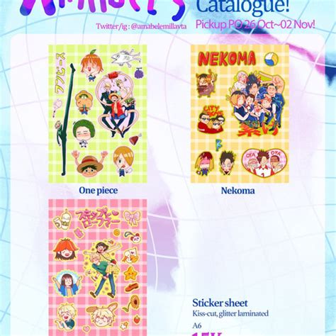 Jual Sticker Sheet Glitter Nekoma One Piece Tweening Tweening