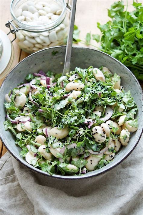 Weiße Bohnen Salat Rezept mit getrocknete weiße Riesenbohnen